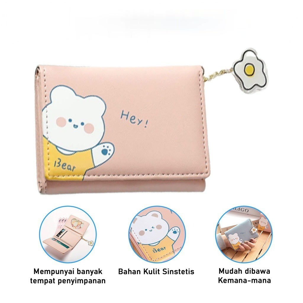 Jual MCC Dompet Lipat Mini Wanita A86 Motif Karakter Animal Lucu Dengan ...