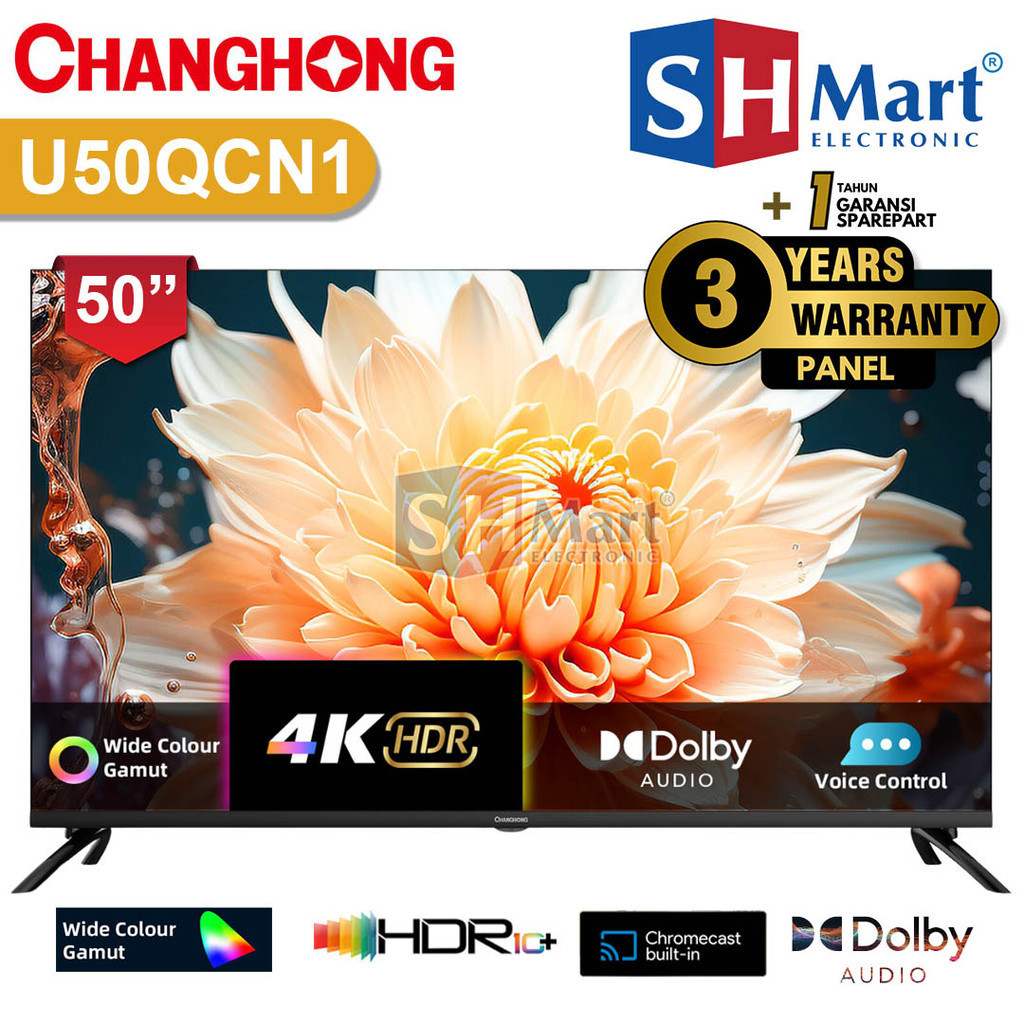 Jual TV CHANGHONG 50 INCH QLED 4K UHD U50QCN1 GOOGLE SMART DIGITAL TV GARANSI RESMI | Shopee ...