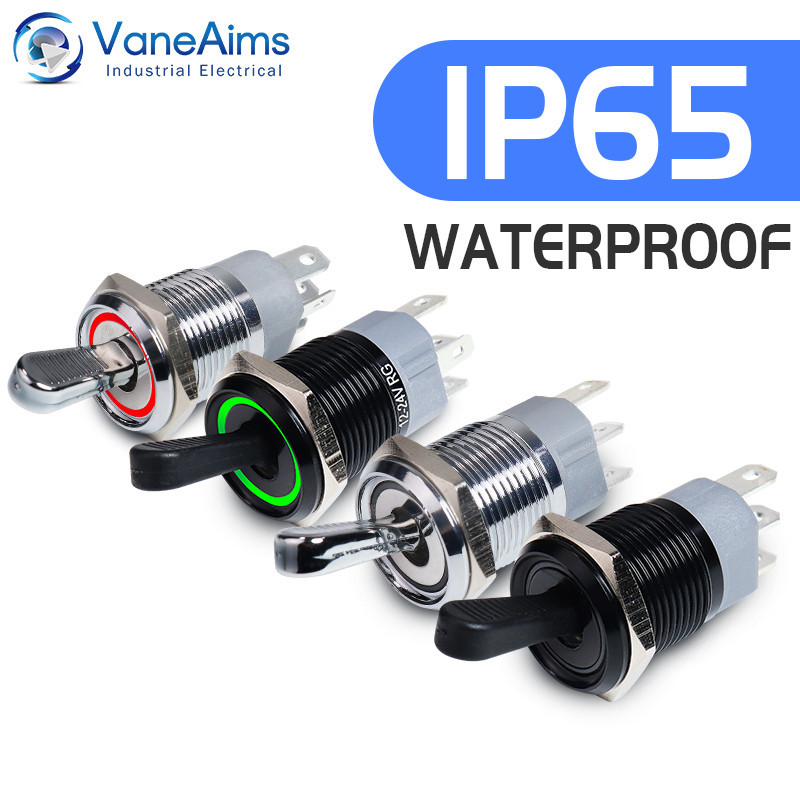 Jual 16MM Metal Toggle Switch Waterproof LED Light Self-locking 2 ...