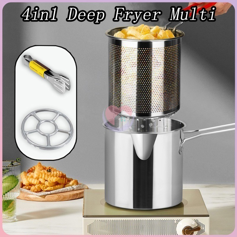 Jual 【COD】4in1 Deep Fryer Multi Stainless Steel 304 Fryer Stainless ...