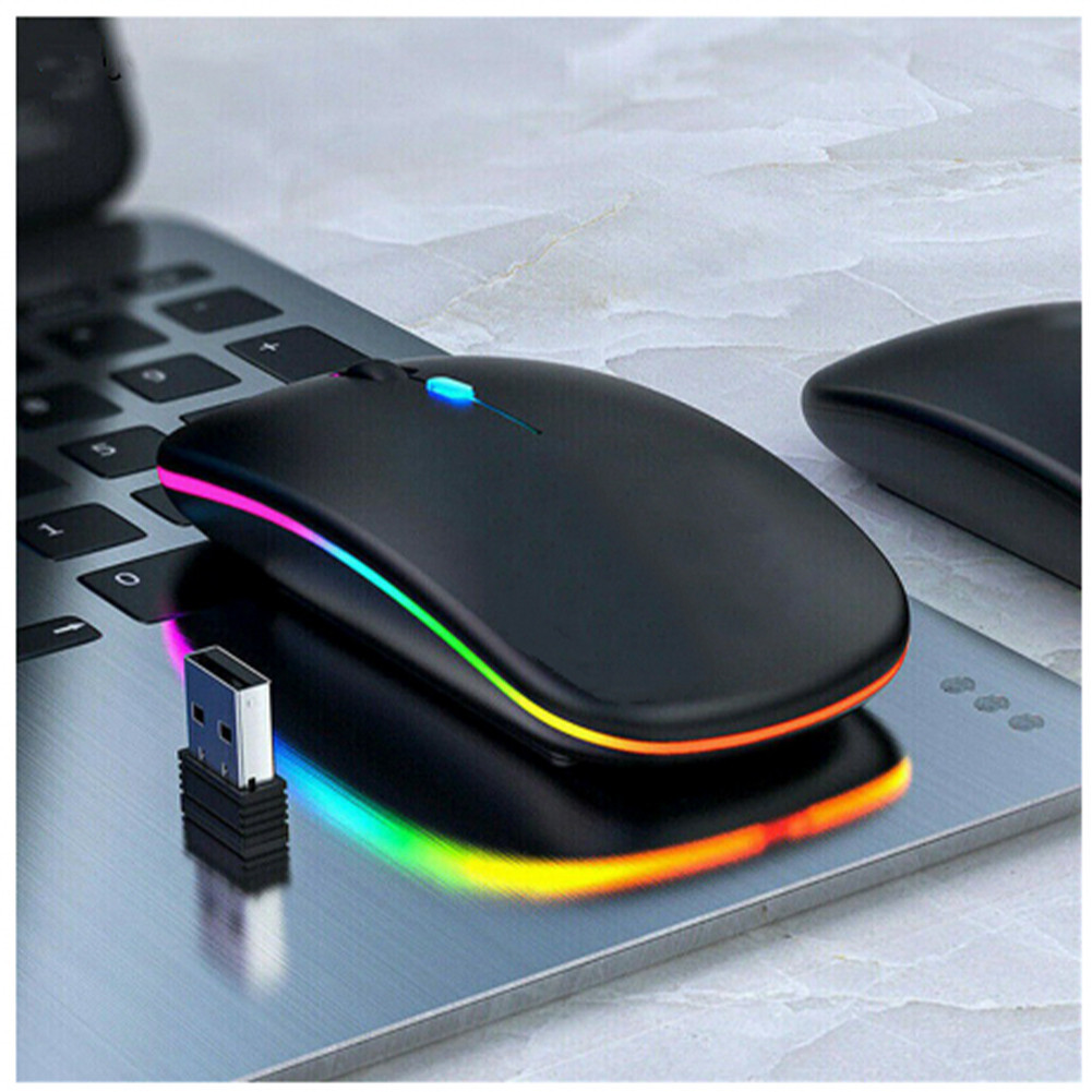 Jual Mouse Wireless Gaming Silent Click Rechargeable RGB Slim 2.4Ghz ...