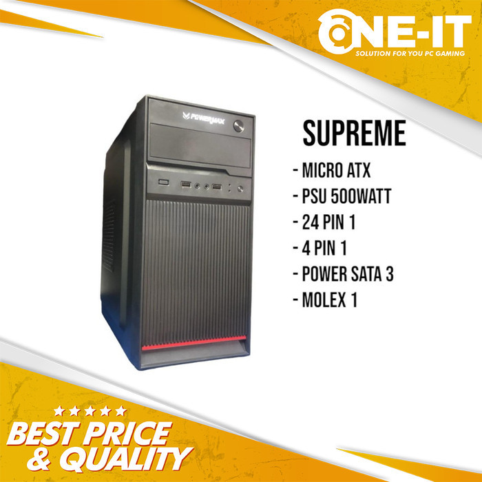 Jual Casing PC Powermax Supreme M ATX Include PSU 500 Watt | Shopee ...