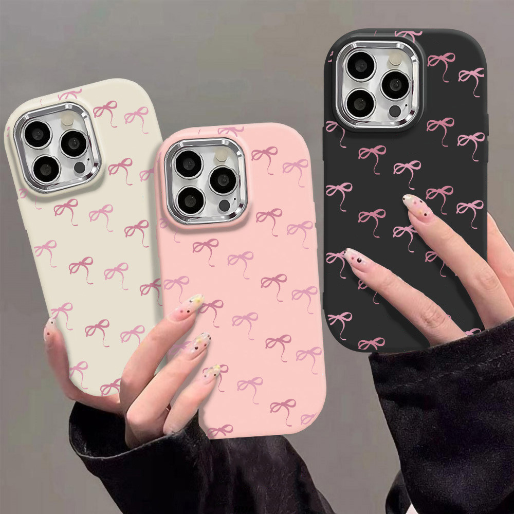 Jual Casing Lucu Pink Lembut Busur Grafiti Romantis Simpul Untuk iPhone ...