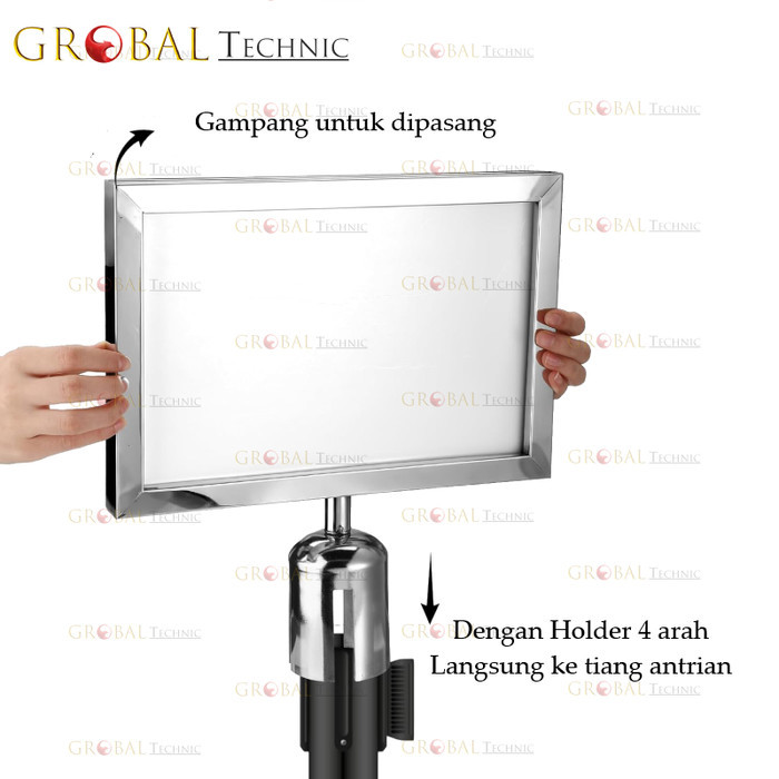 Jual Sign Frame A4 Standing Signage Poster Stainless / Papan Tiang ...