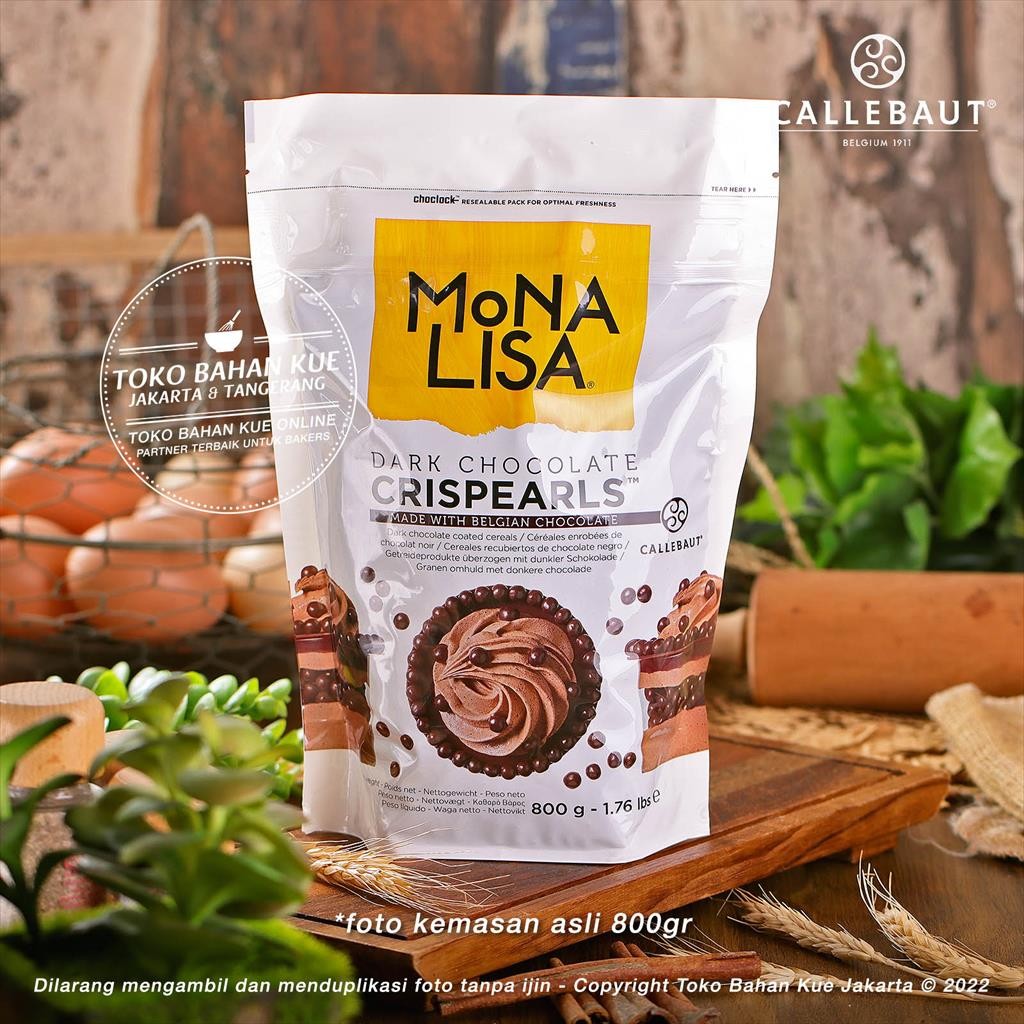 Jual MonaLisa Crispearls DARK 800gr Callebaut Chocolate Crispy Mona ...