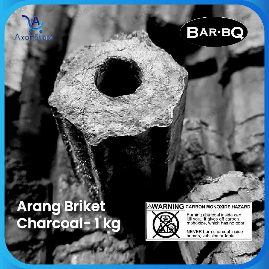 Jual AXONSTORE BBQ Arang Briket 1KG BAR.BQ Barbeque Briquette Charcoal ...