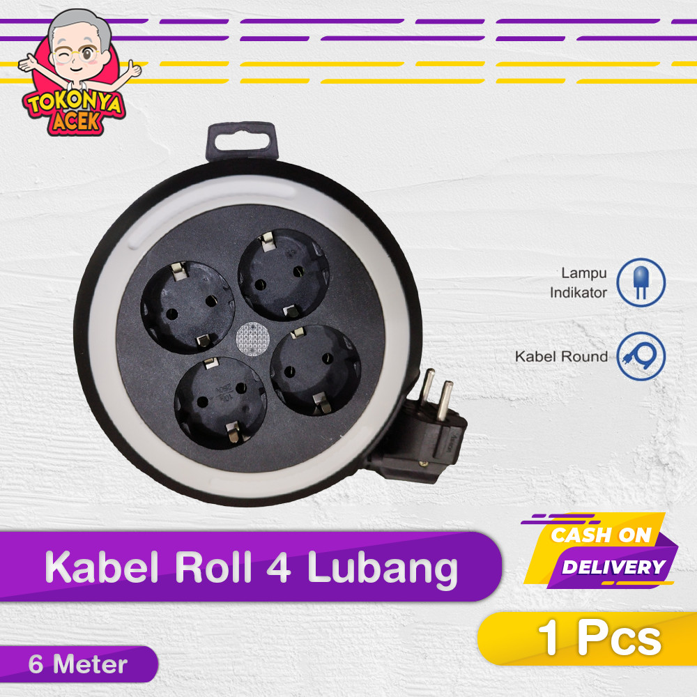 Jual Loyal Yunior Kabel Roll 6 Meter 4 Lubang - Yunior Extension Cable ...