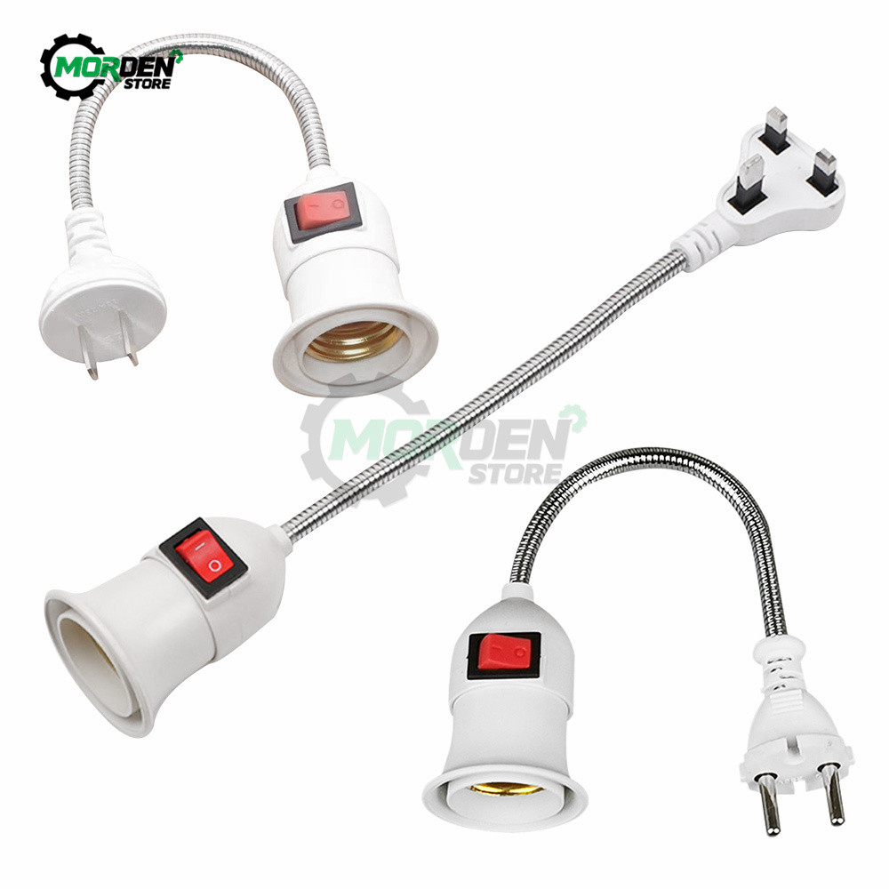 Jual EU/US/UK Plug E27 Lamp Base Wall Flexible Holder Light Socket ...