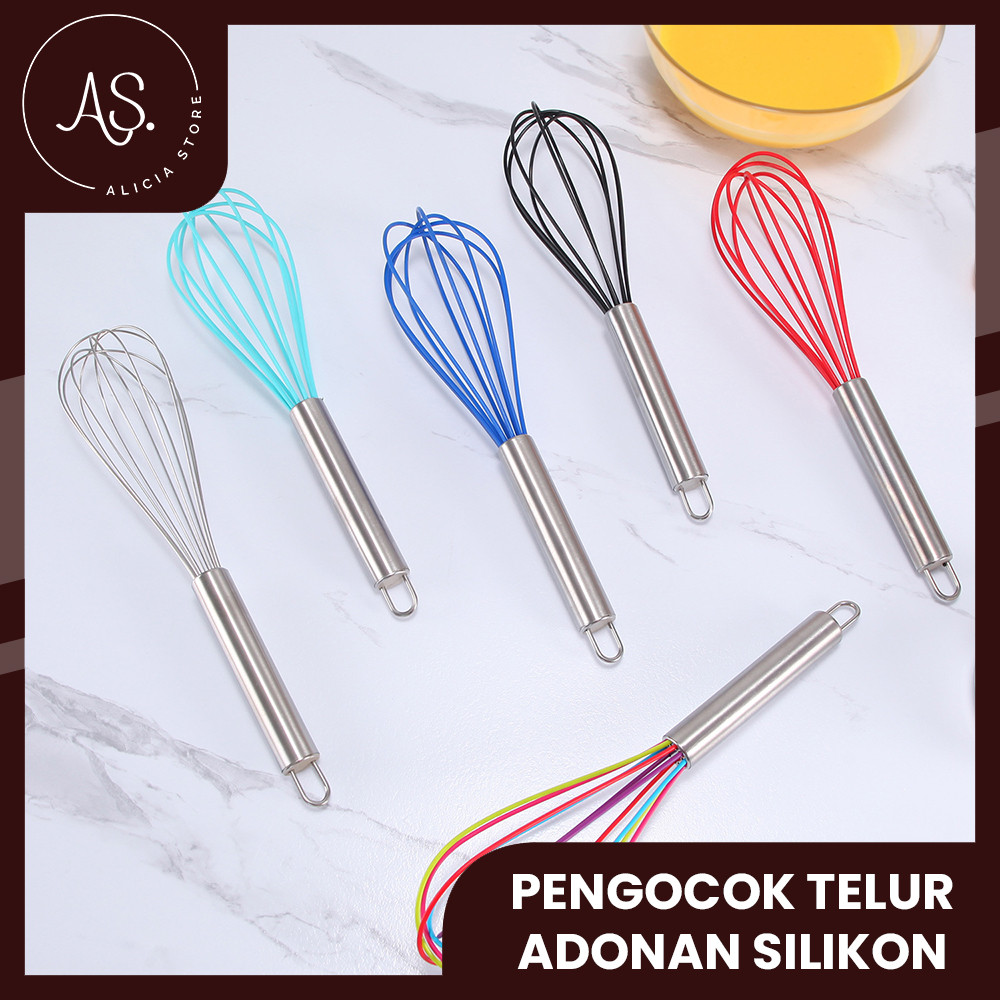 Jual AS Kocokan Telur Adonan Silikon Anti Panas Silicone Egg Whisk ...