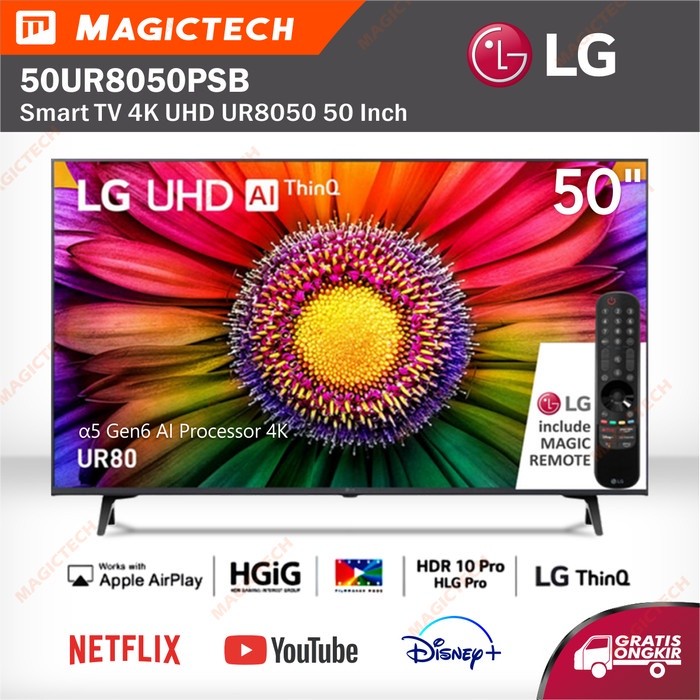 Jual SMART TV LG 50 INCH 50" 50UR8050PSB LED 4K UHD MAGIC REMOTE 50UR8050 | Shopee Indonesia