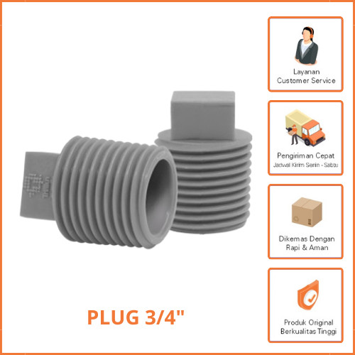 Jual Tutup Pipa Plug / DOP Drat Luar TS Ukuran 3/4" Trilliun TOKOAKU ...
