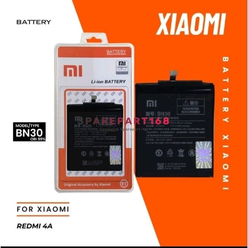 Jual Baterai Batre Xiaomi Redmi 4A BN30 Original 100% ( Sparepart168 ) | Shopee Indonesia