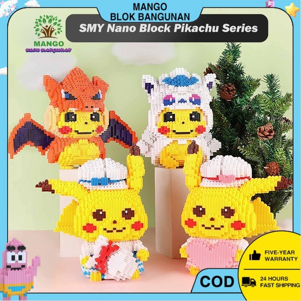 Jual Nano Blocks Pokemon Pikachu Bricks 3D Model, Mainan Blok Susun ...