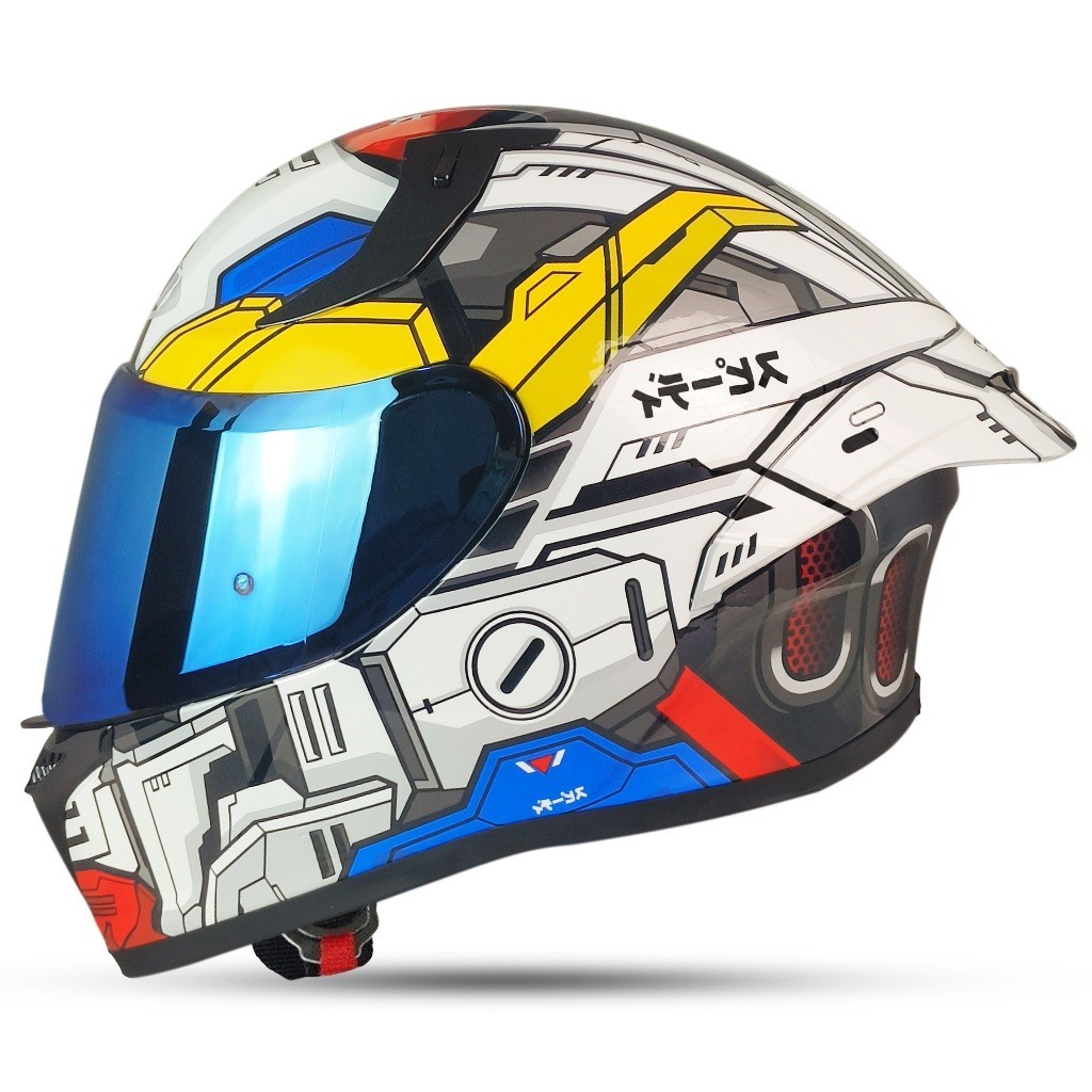 Jual Helm Full Face | SKJ FALCON Motif Gundam | Helm Premium Paket ...