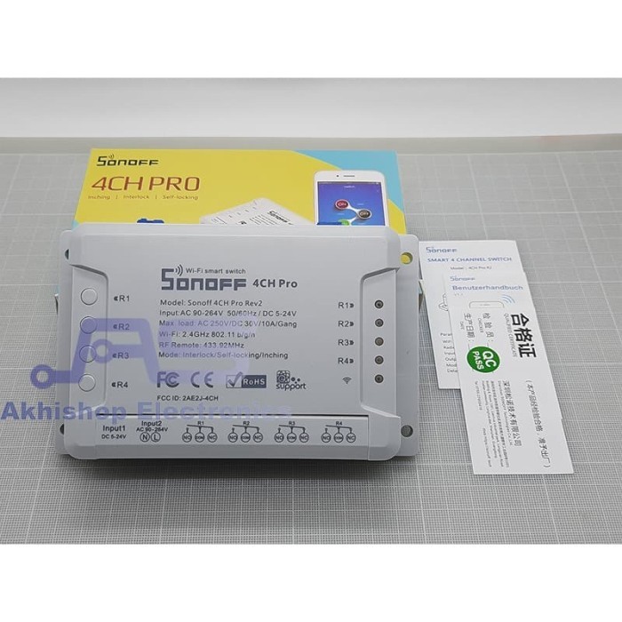 Jual KZM Sonoff 4CH Pro R2 Smart Switch 4CH with RF Remote 433MHz ...