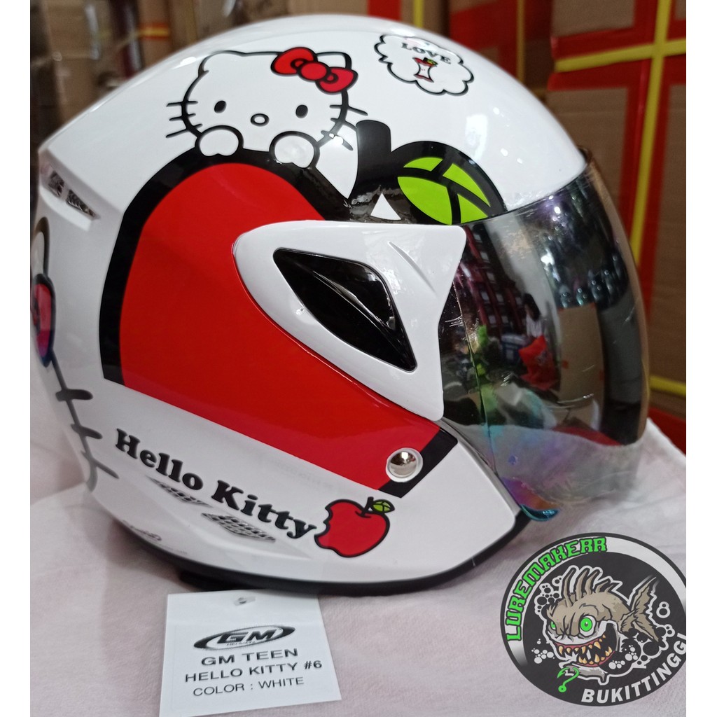 Jual HELM GM EVOKID HELM GM TEEN SR HELLO KITTY 6 WHITE | Shopee Indonesia