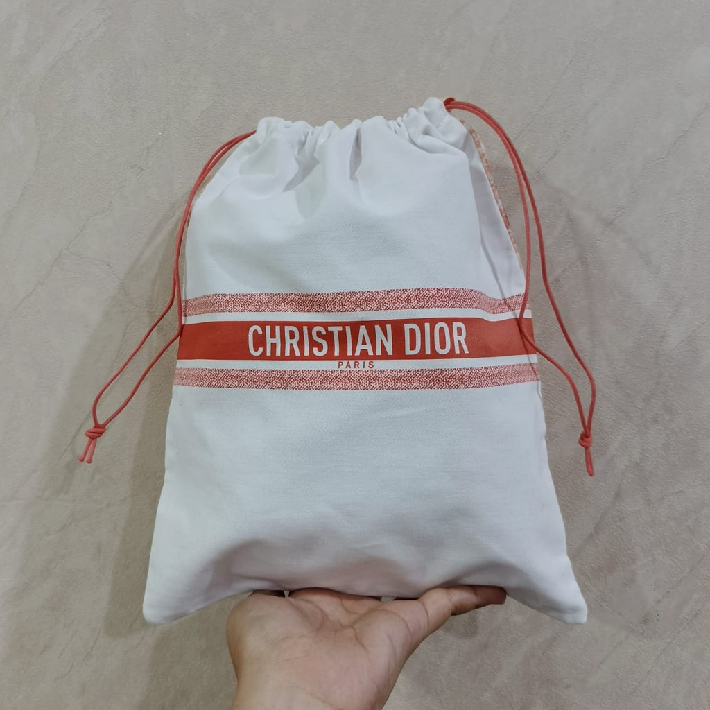 Jual Dior Pouch Drawstring Large - Orange | Shopee Indonesia