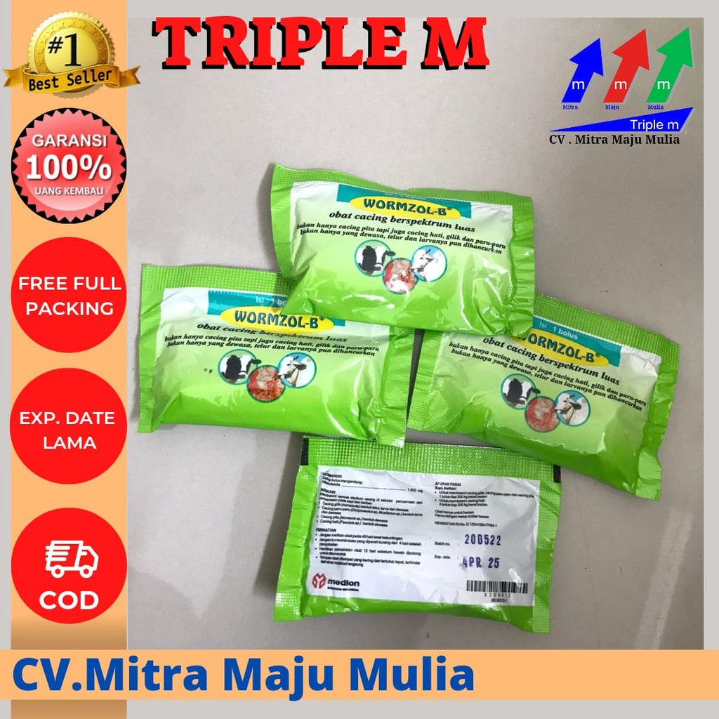 Jual WORMZOL BOLUS 5 BOLUS SACHET MMM - Obat Cacing Cacingan Sapi ...