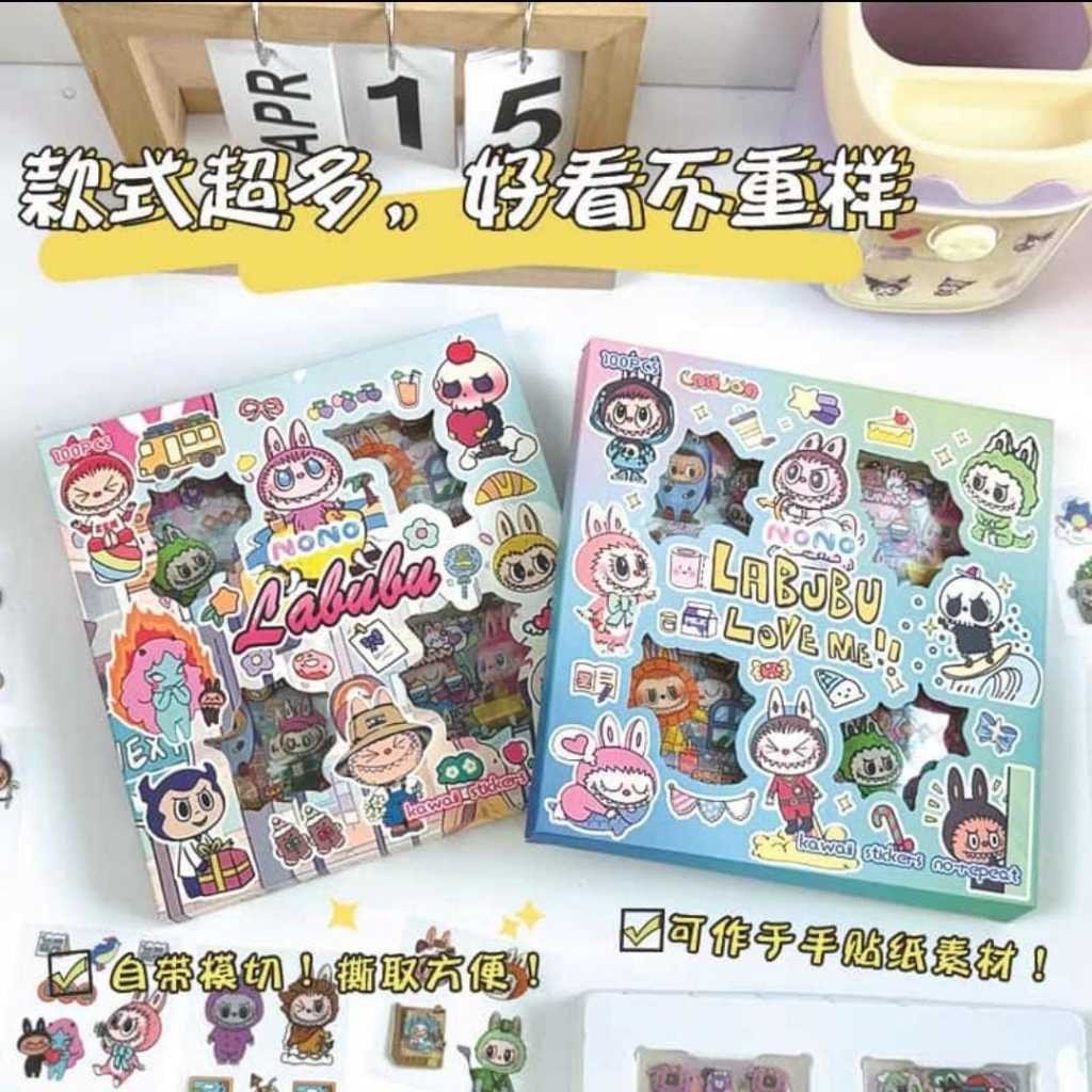 Jual STICKER LABUBU isi 100 Pcs/box Waterproof Anti air Stiker kartun ...