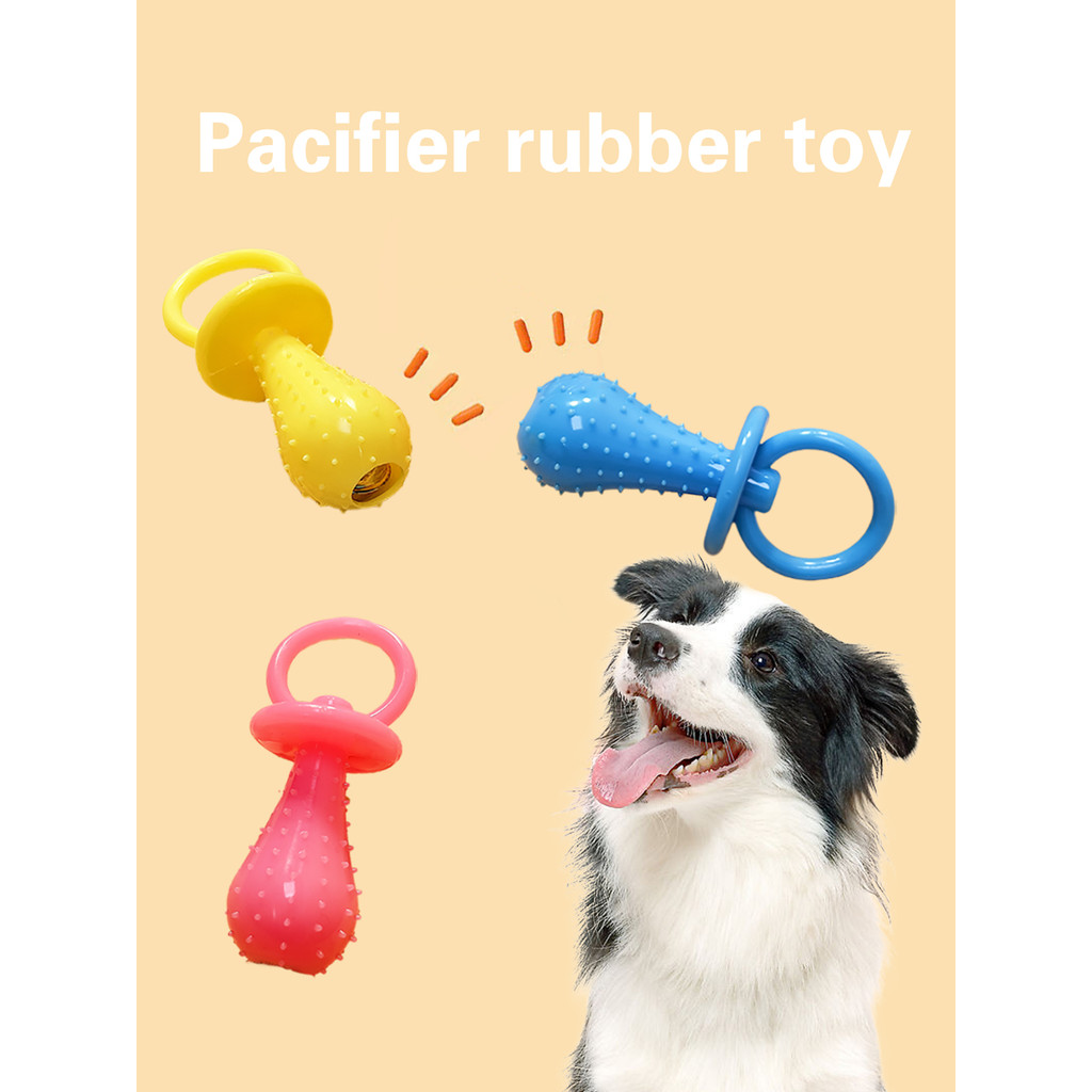 Jual 1 pet gnawing molar rubber bite-resistant pacifier toys contain ...