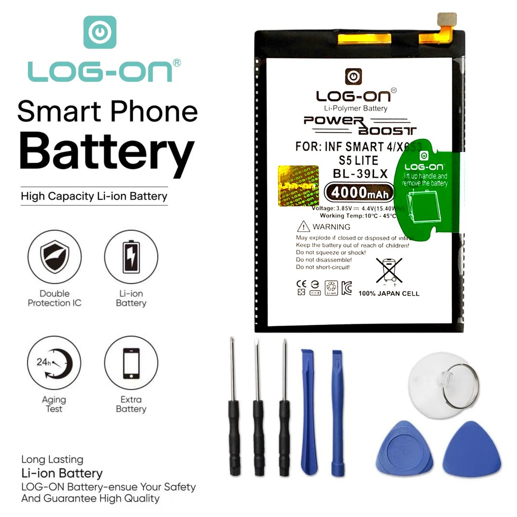 Jual LOG ON BATERAI INFINIX SMART 4 X653 BL-39LX S5 Lite BATRE DOUBLE ...
