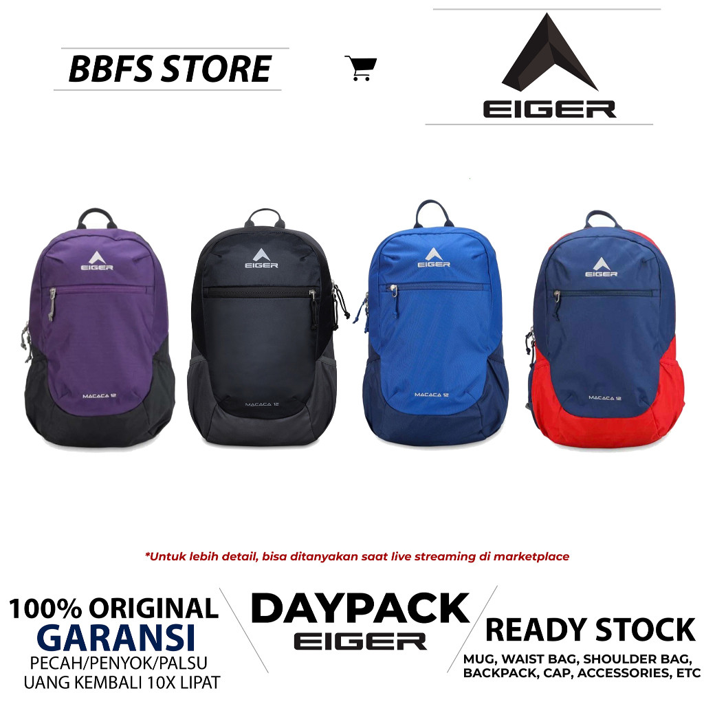 Jual EIGE R1989 MACACA 12 12L MACACA 18 18L DAYPACK GARANSI TAS BACKPACK TAS RANSEL PRIA ...