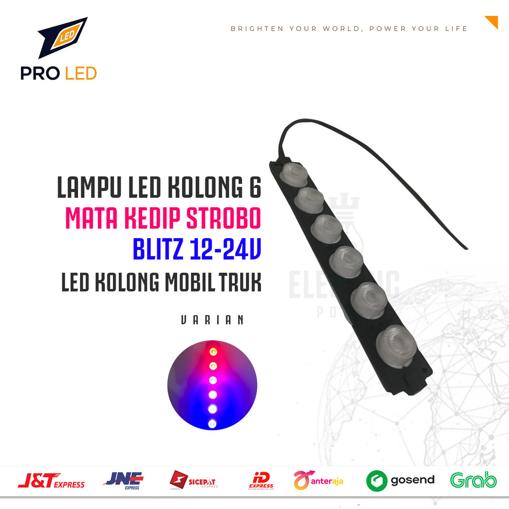 Jual led kolong 6 mata strobo kedip otomatis 12-24V | lampu led kolong motor-mobil | Shopee ...