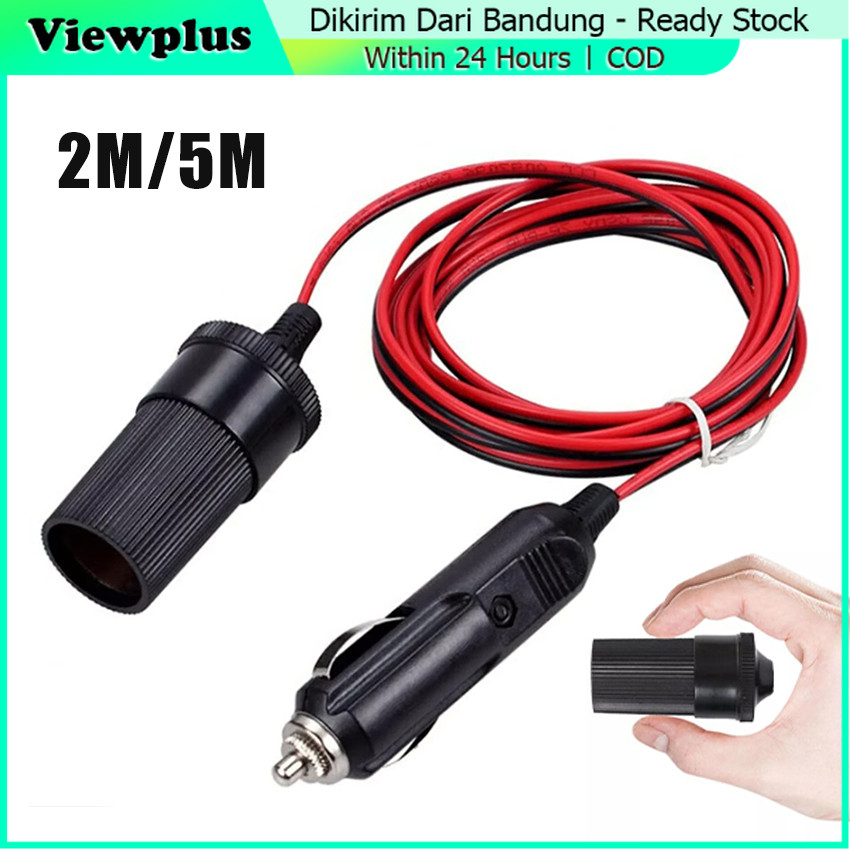 Jual 5Meter Extension Kabel Socket Colokan Mobil Adaptor Lighter Mobil ...