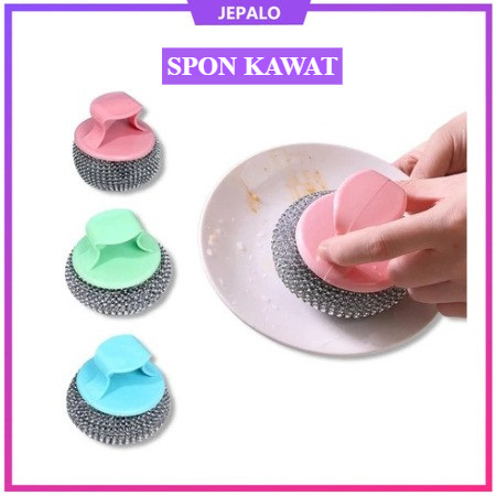 Jual Spon Kawat Cuci Piring Stainless / Sponge Dapur Dengan Gagang ...