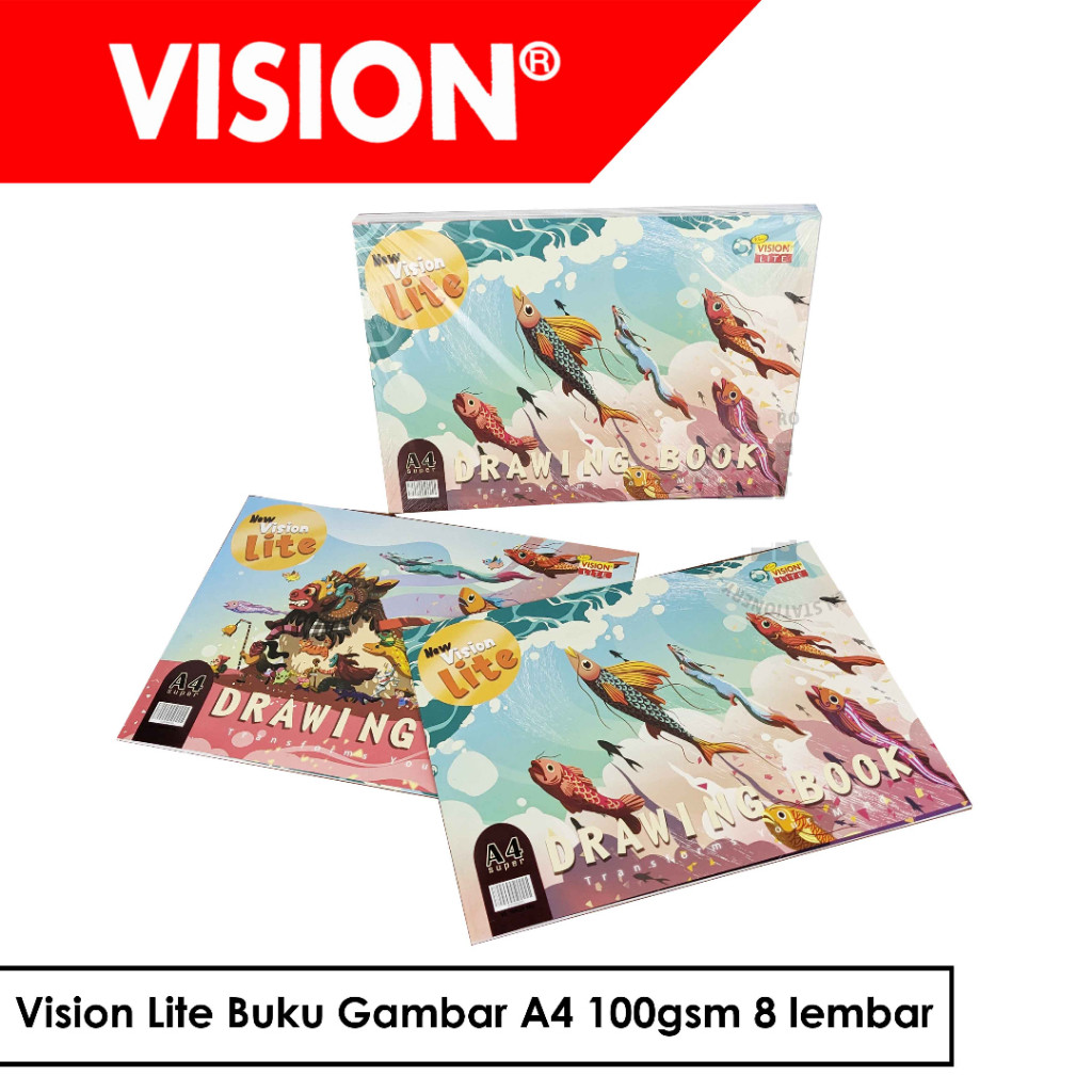 Jual Buku Gambar Vision Lite A4 | 8 Lembar 100gsm | Kertas Tebal ...