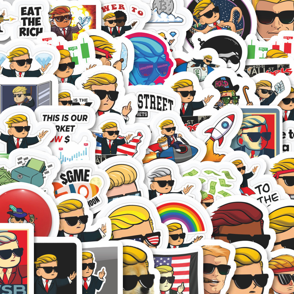 Jual Stiker Cutting Pack Kartun WallStreetBets Isi 100Pcs Series ...