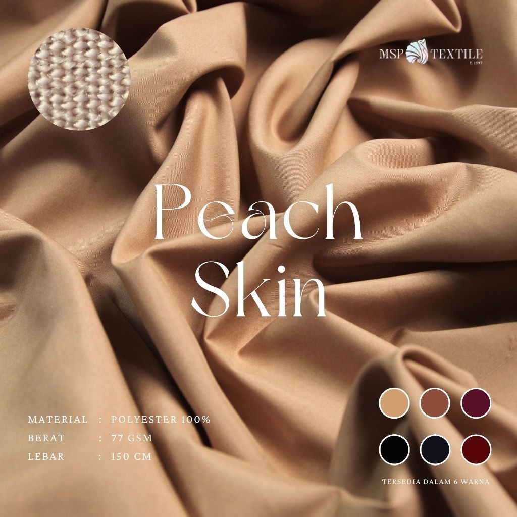 Jual PEACH SKIN BAHAN POLYESTER KERUDUNG PASHMINA BLAZER SEBAGAI FURING ...