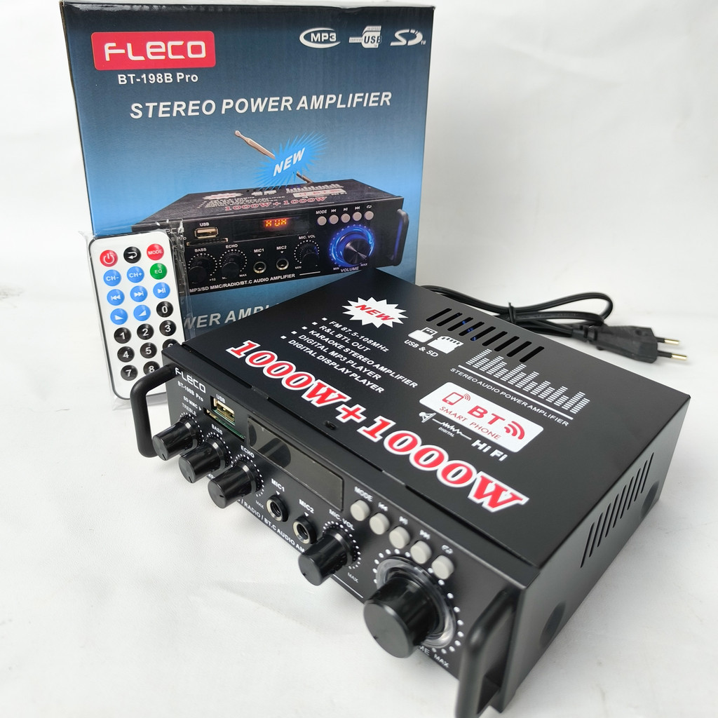 Jual SERBA COD SERBA STREO POWER AMPLIFIER DIGITAL MP3 fleco F-198B pro ...
