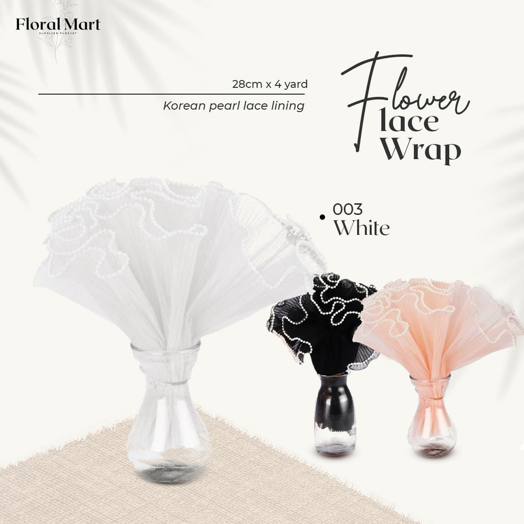 Jual Wrapping Flower Curly Kain Tile Buket Bunga Renda / Mutiara Flory ...