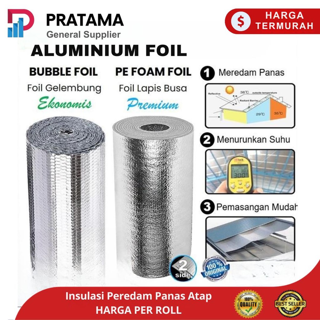 Jual Peredam Panas Atap Bubble Alumunium Foil 2 Sisi 120cm x 25meter ...