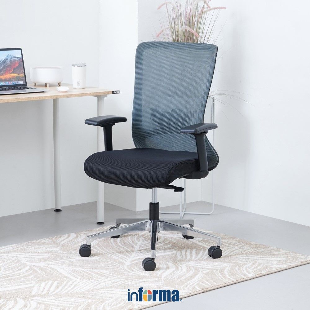 Jual Informa Sunon Neo Winger Kursi Kantor Sandaran Rendah - Hitam/Abu ...