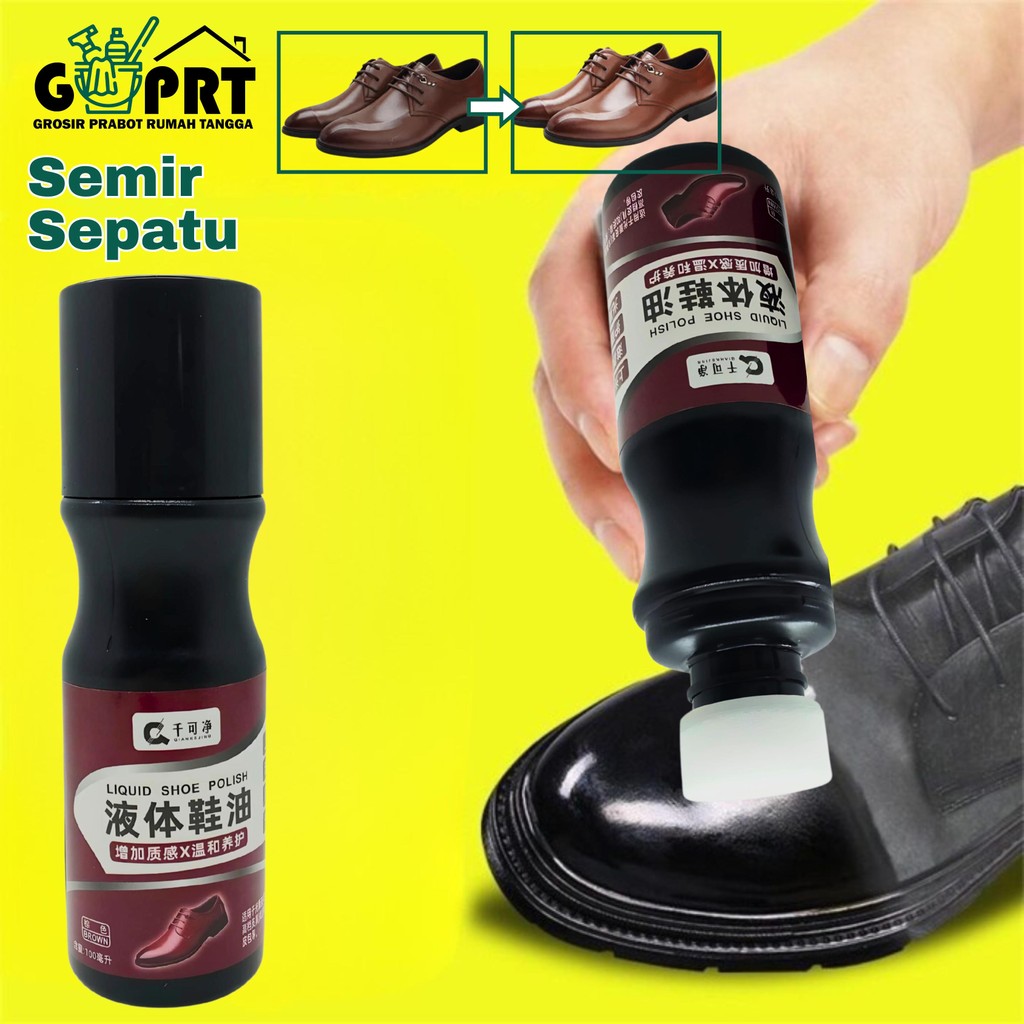Jual Semir Sepatu Cair Coklat 100ml Perawatan Sepatu Pria Wanita Liquid ...