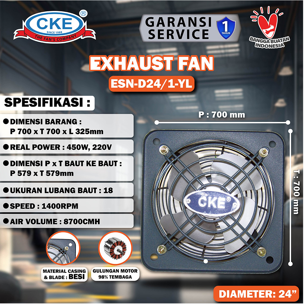 Jual Exhaust Fan CKE Standard DBN 24 Inch Fan Industri Toilet Eksos ...