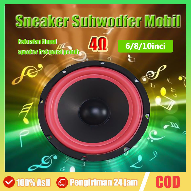Jual 【Stok Siap】Speaker Subwoofer Mobil 6 Inci 8 Inci 10 Inci Speaker ...