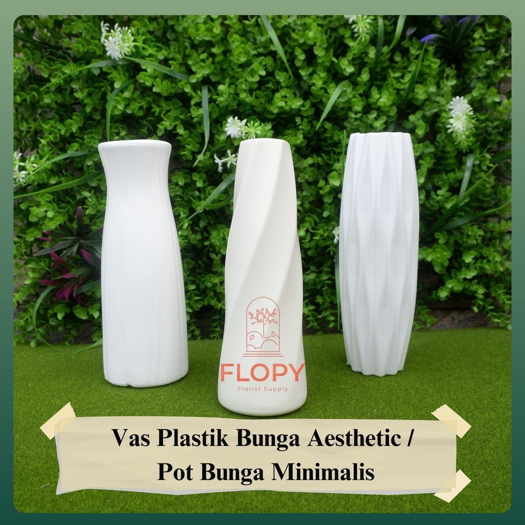 Jual Vas Plastik Bunga Aesthetic / Pot Bunga Minimalis | Shopee Indonesia