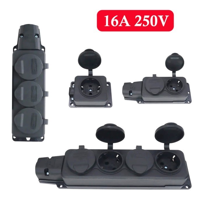 Jual Stop Kontak Terminal Socket EU 16A Colokan Listrik Outdoor Anti ...