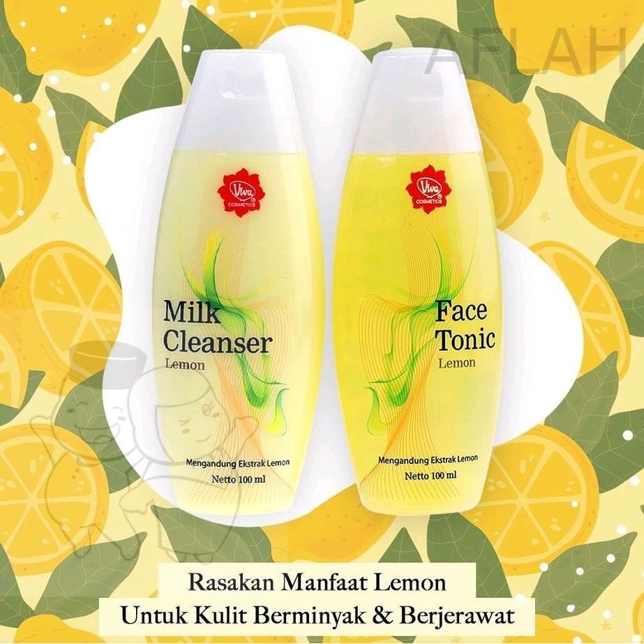 Jual ( 2 botol ) Viva Milk Cleanser Lemon 100ml - Viva Face Tonic Lemon ...