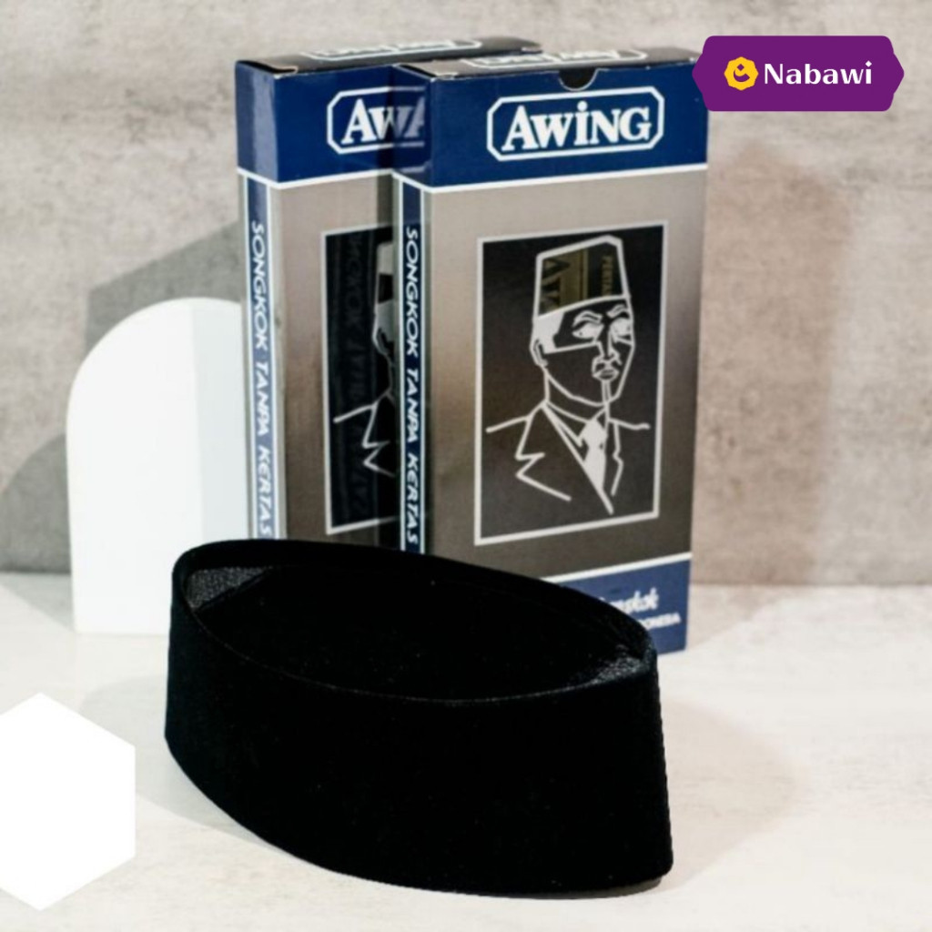 Jual Songkok Awing Hitam Peci Awing Hitam Polos AC Kopiah Dewasa Bahan ...