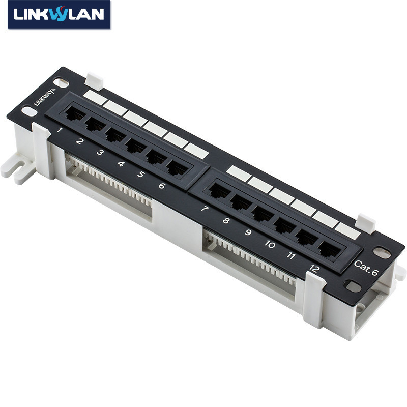 Jual Linkwylan 10 Inch 12-Port CAT6 Network Patch Panel 1U Rack Mount ...