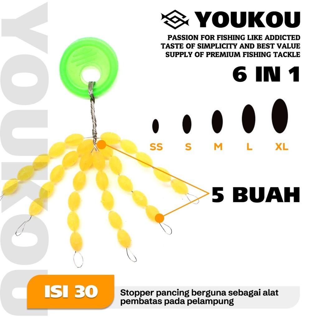 Jual YOUKOU - Stopper Batang Float Orca Pancing Warna Kuning Alat ...