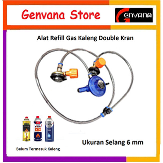 Jual Alat Refill Gas Portable Double Kran Selang 6 mm - Genvana Store ...