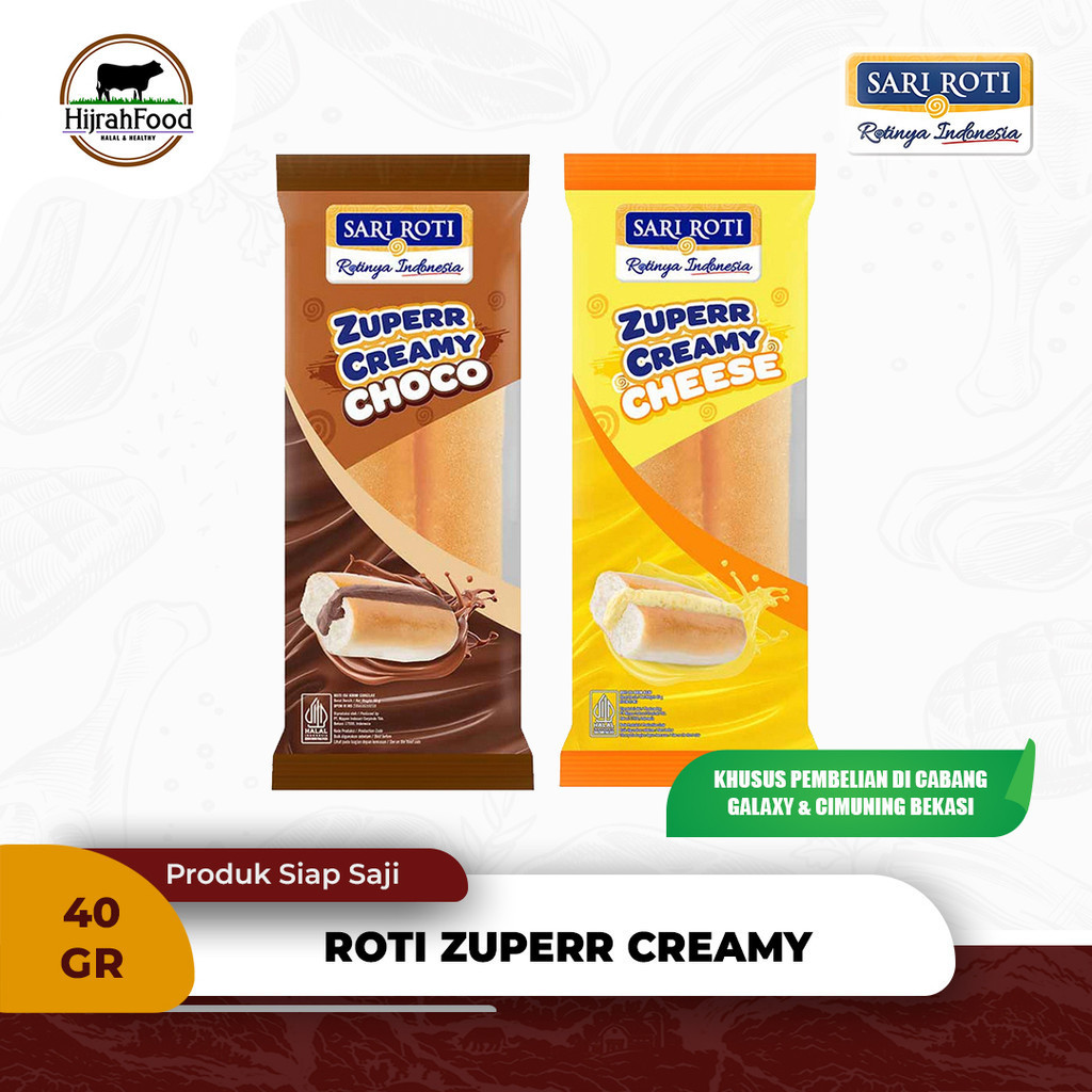 Jual Sari Roti Zuperr Creamy Choco / Cheese Roti Isi Krim 40 gram ...