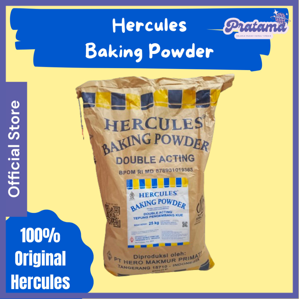 Jual Baking Powder Hercules Double Acting Pengembang Kue 1kg Repack ...