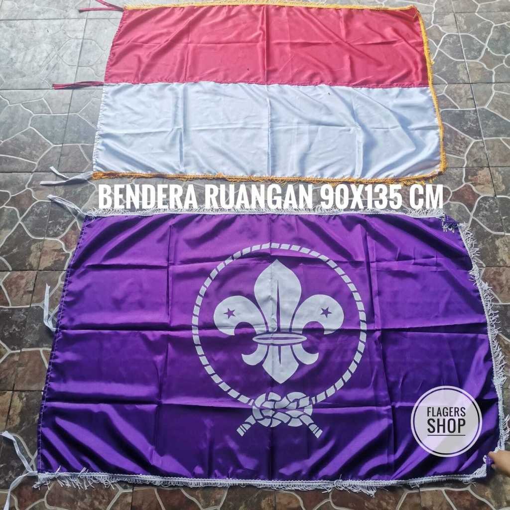 Jual [PAKET] Bendera Ruangan Indonesia + Pandu Dunia / Wosm Pramuka ...