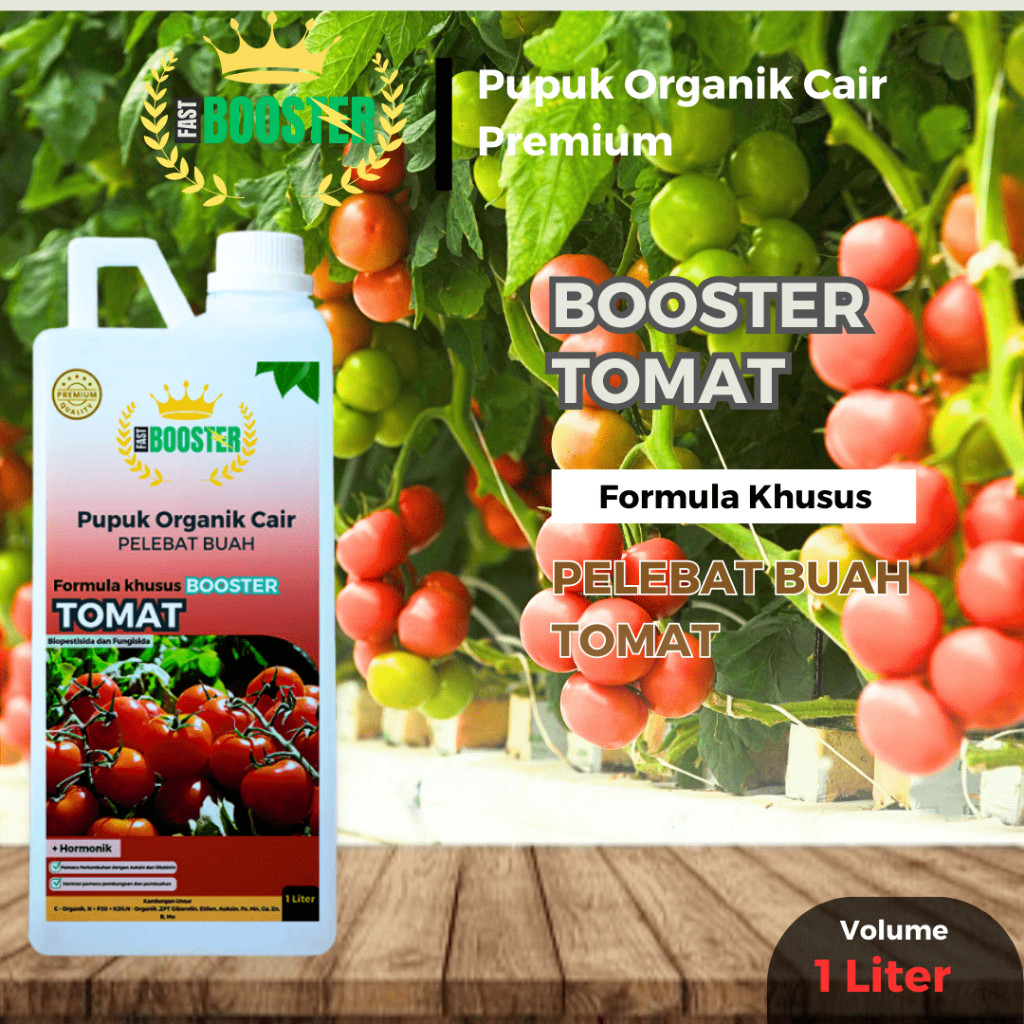 Jual Pupuk Organik Cair Tomat 1Liter Booster Pelebat bunga dan buah tomat anti rontok | Shopee ...